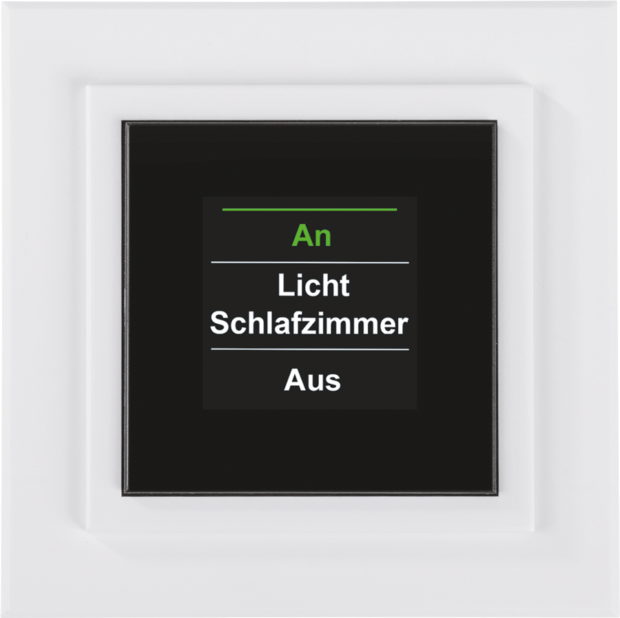 Flat wireless push-button with colour graphic display - eQ-3